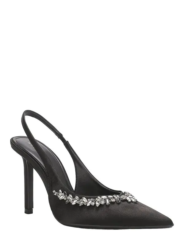 KNEETOES Cressida Crystal Embellished Stiletto Heel Slingback - Black