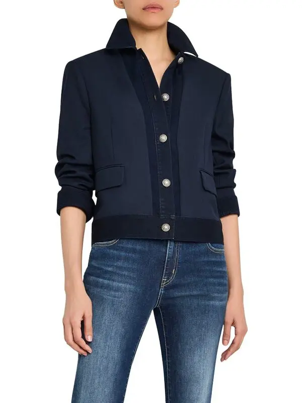 Kobi Halperin Pippa Velvet & Lace Jacket - Navy