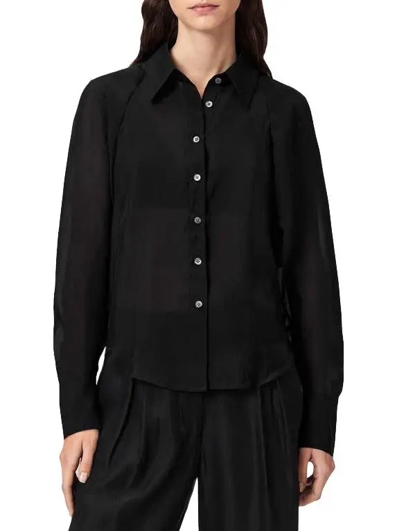 ALLSAINTS Cory Long Sleeve Shirt - Black