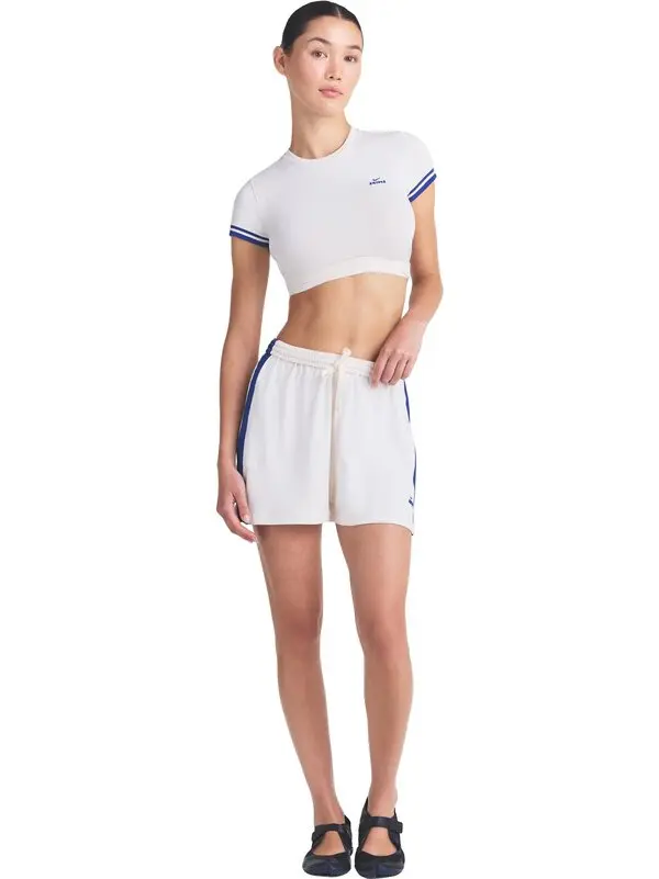 SKIMS Stretch Knit Short With Side Stripe Detail - Ivory