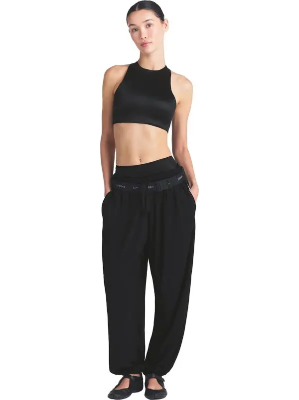 SKIMS Balloon Pants With Elastic Waistband And Cuffed Ankles - Obsidian