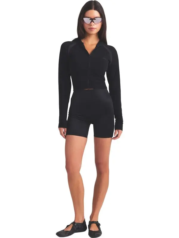 SKIMS Shrunken Zip Hoodie - Obsidian