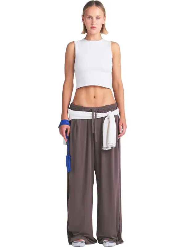 SKIMS Wide Leg Pants With Sporty Side Stripes - Resin