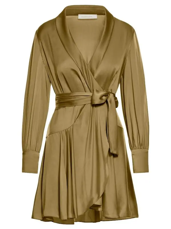 Zimmermann Silk Wrap Mini Dress - Yellow