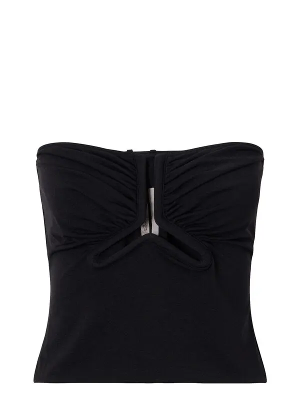 Rick Owens Alannah Strapless Cut-out Stretch-jersey Top - Black