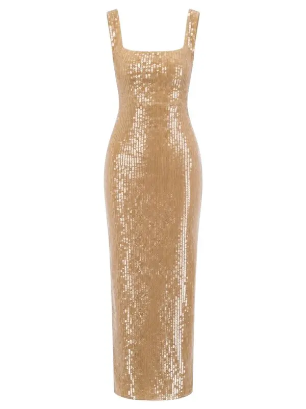 SUN CULTURE Honey Midi Dress - Gold