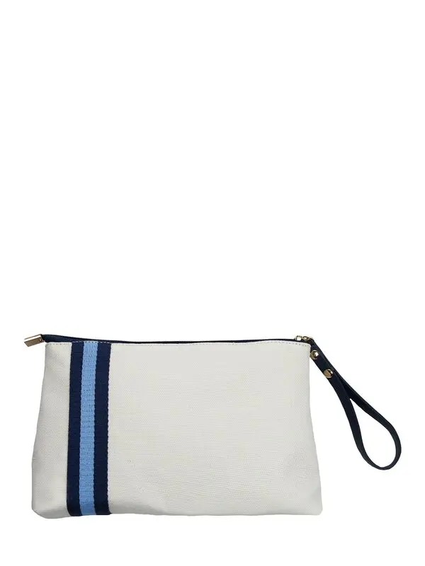 Helen Jon Clutch With Striped Detail - Navy