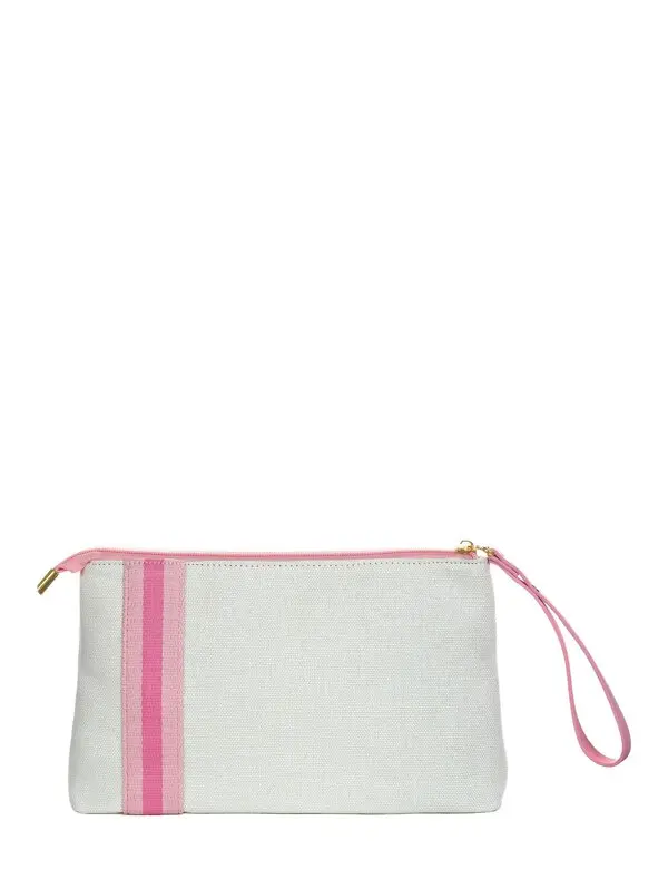 Helen Jon Clutch With Striped Detail - Shell Pink