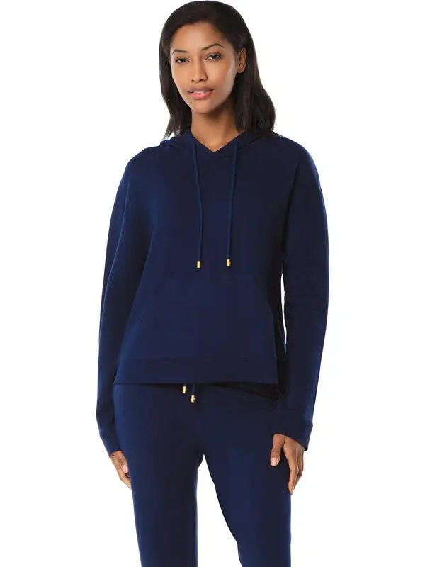 Helen Jon Hooded Knit Lounge Hoodie - Navy