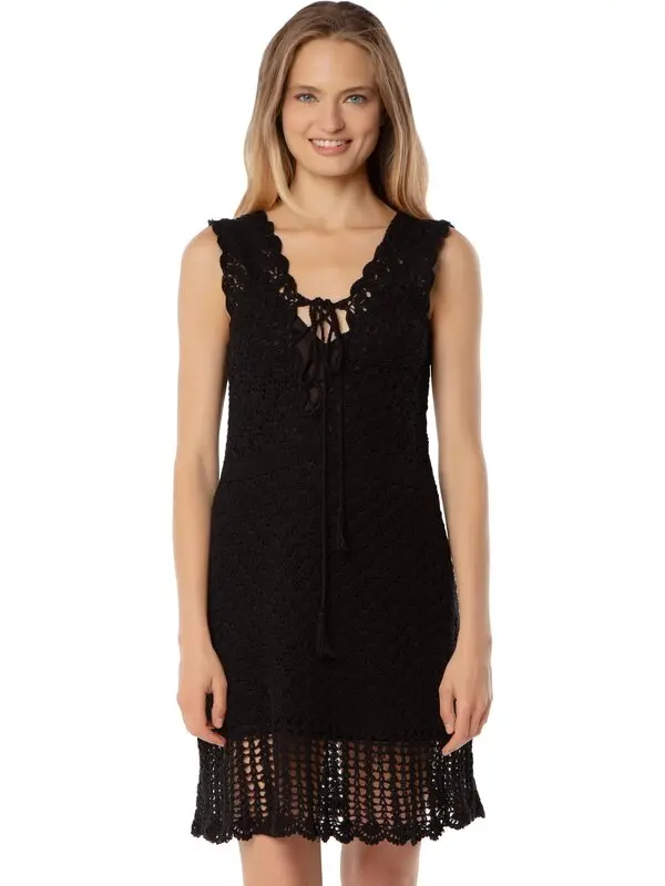 Helen Jon Valentina Crochet Dress - Black