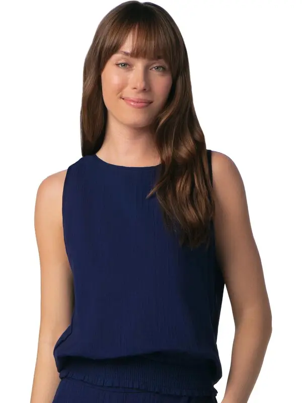 Helen Jon Island Sleeveless Top - Navy