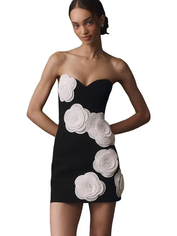 HELSI Gia 3d Mi Dress - Black & White Pattern