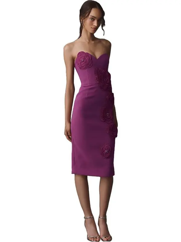 HELSI Kaia 3d Floral Midi Dress - Medium Pink