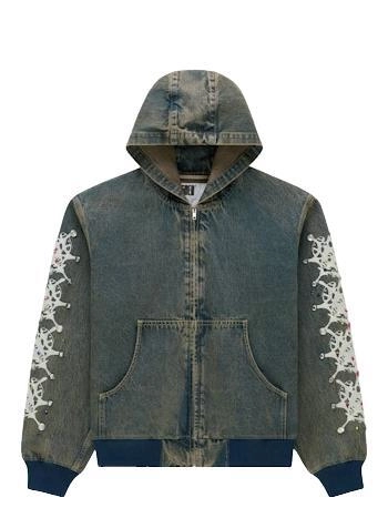 SP5DER Webstone Denim Zip-up Jacket - Indigo