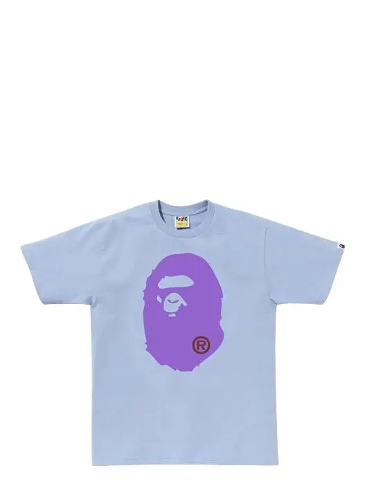 A BATHING APE Colors Big Ape Head Tee Shirt - Sax