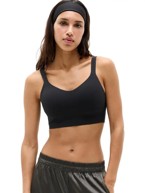 Athleta Perfect Form Strappy Longline Bra A-c - Black