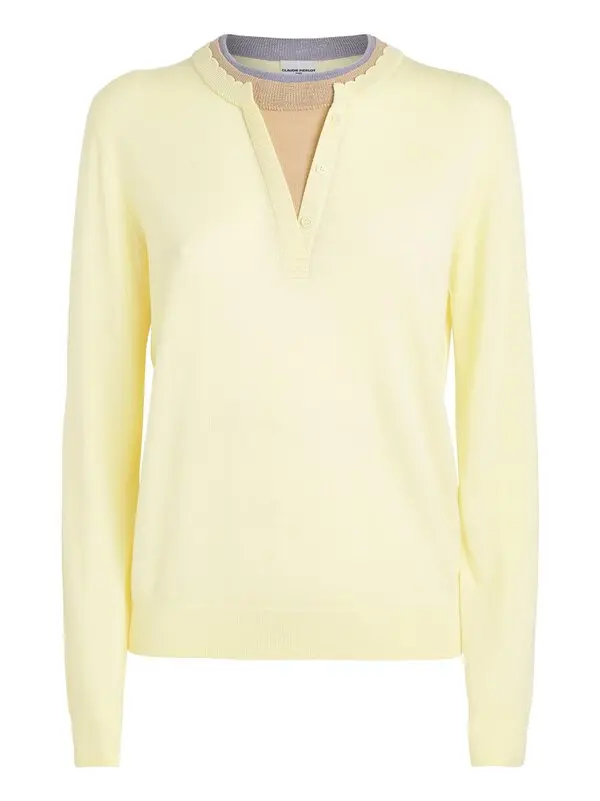 Claudie Pierlot Wool Layered Sweater - Yellow