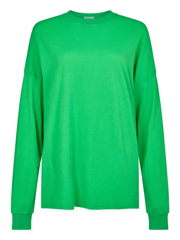 Serena Bute Cotton Long Sleeve T-shirt - Green