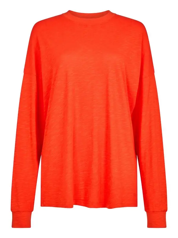 Serena Bute Cotton Long Sleeve T-shirt - Red