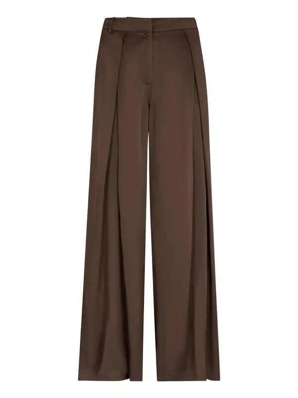 Serena Bute Cross Pleat Wide Leg Trousers - Ecru