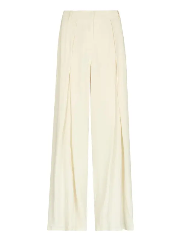 Serena Bute Cross Pleat Wide Leg Trousers - Brown