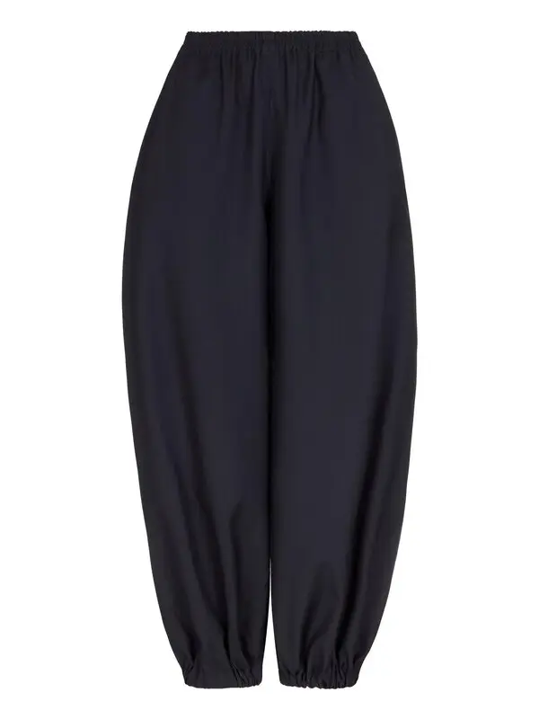 Serena Bute Wool Balloon Trousers - Navy