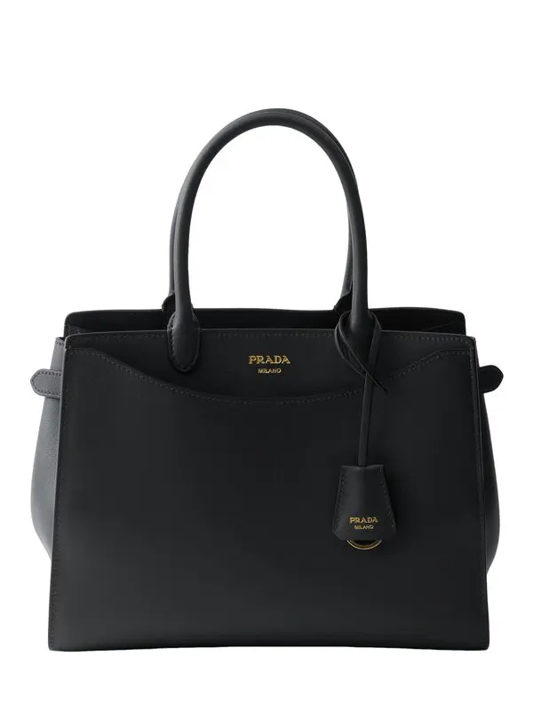 Prada Prelude Large Leather Handbag - Black