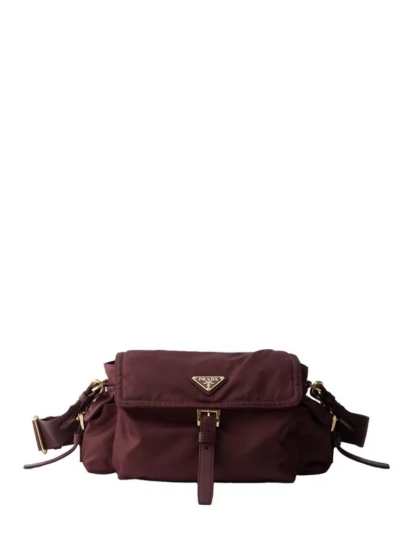 Prada Explore Medium Re-nylon Shoulder Bag With Flap - Red