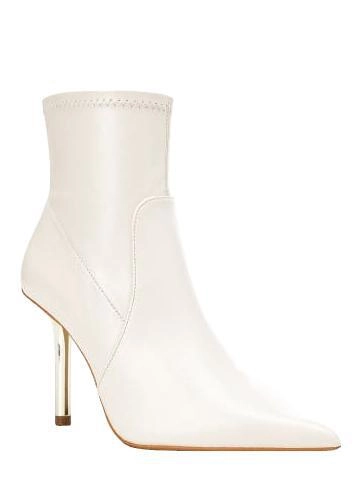 KNEETOES Sydney Ankle Boots With Stiletto Heel - White