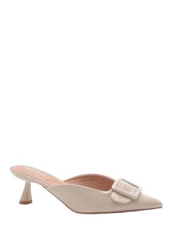 KNEETOES Waverly Mules With Decorative Buckle Detail - Beige