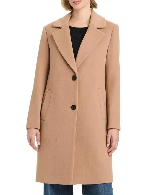 Vince Camuto Boyfriend Longline Coat - Camel
