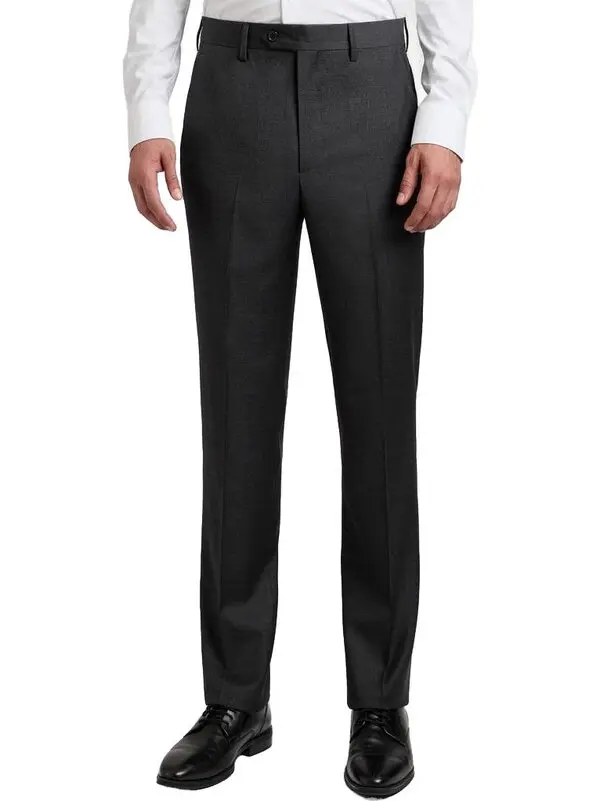 Santorelli Roma2 Super 130's Bi-stretch Wool Trousers - Charcoal