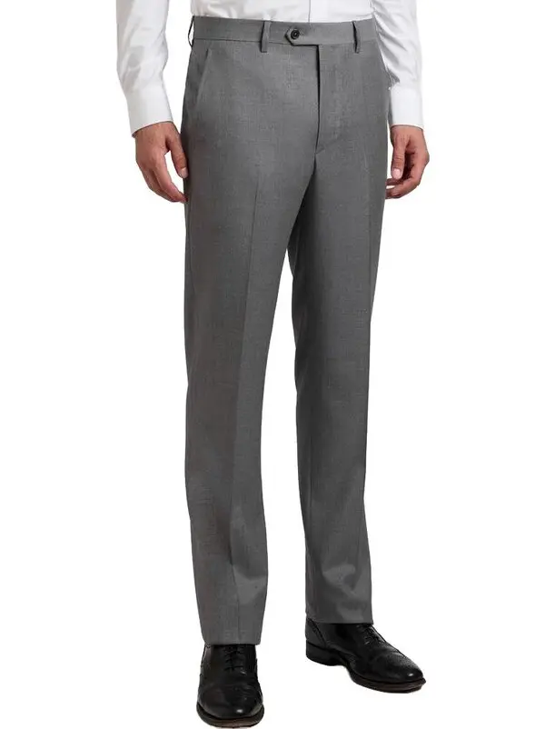 Santorelli Roma2 Super 130's Bi-stretch Wool Trousers - Grey