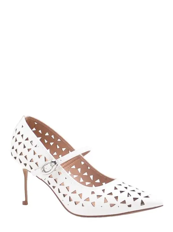 KNEETOES Celestine Laser Cut Stiletto Pumps - White