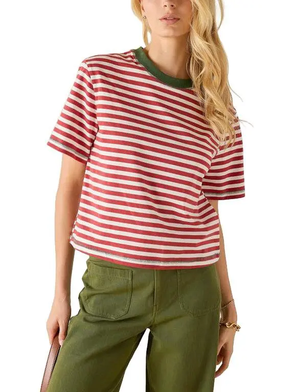 VOYAGEUR BY MERSEA Deauville Ringer Tee - Currant/jade