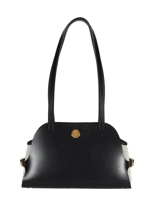 Hermès Vache Hunter Swift Leather And Ecru Canvas Tablier Sellier Shoulder Bag With Gold-tone Hardware - Black
