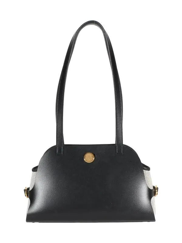 Hermès Vache Hunter Swift Leather And Ecru Canvas Tablier Sellier Shoulder Bag With Gold-tone Hardware - Black