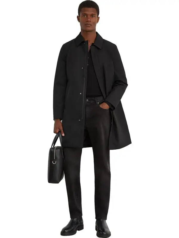 REISS Lawlen Technical Long Zip-through Jacket - Black
