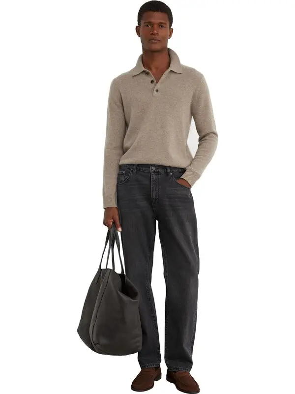 REISS Relaxed Straight-leg Stonewashed Jeans - Dark Grey