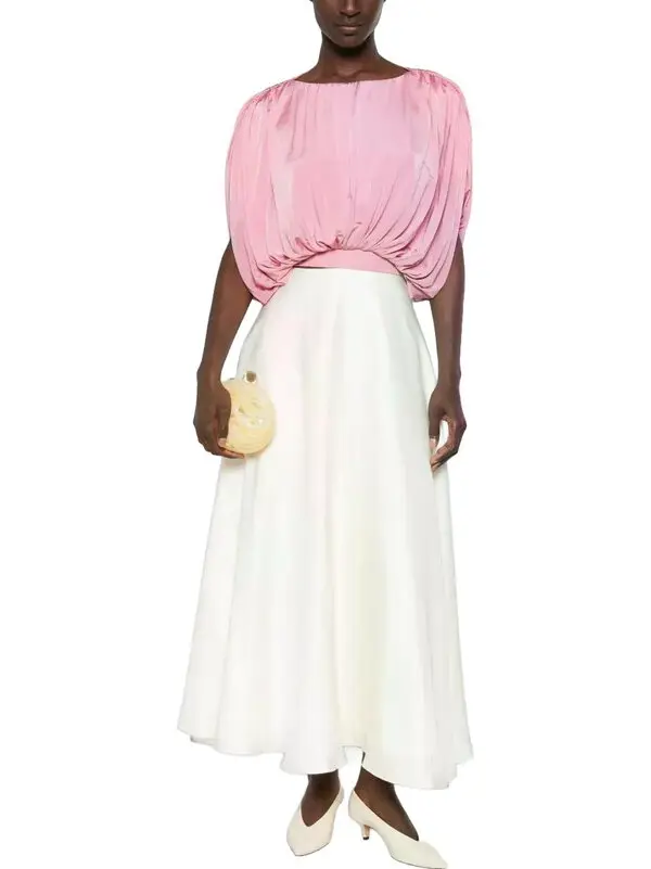 ABADIA Draped Blouse - Pink