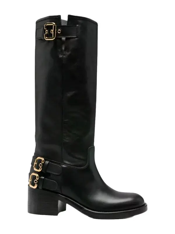 Chloé Dakota Buckled Knee-high Boots - Black