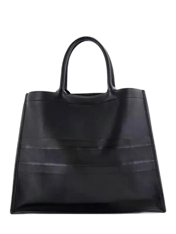 Dior Book Embossed Leather Large Tote Bag - Black