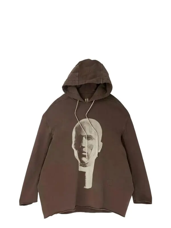 Rick Owens Peter Graphic-print Hoodie - Brown
