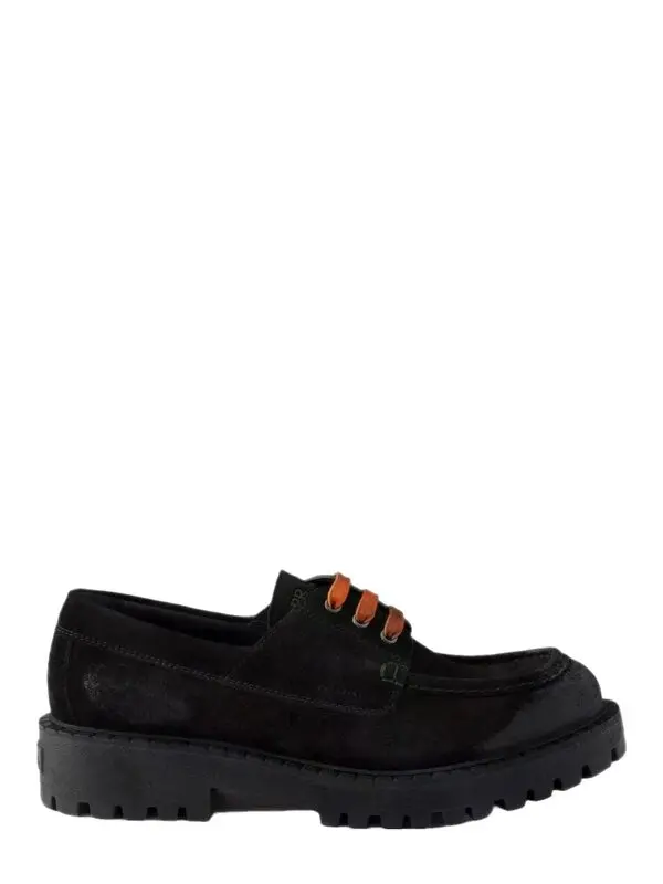 Prada Waxed Suede Lace-up Shoes - Black