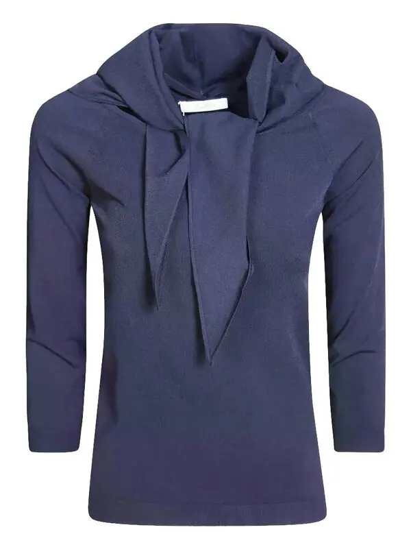 Max Mara Hooded Raglan-sleeve Sweater - Blue