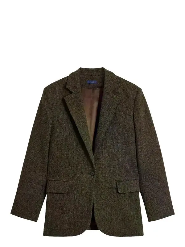 Soeur Herringbone-weave Single-breasted Jacket - Brown