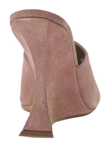 Paris Texas Nina Wedge Mules In Suede - Pink