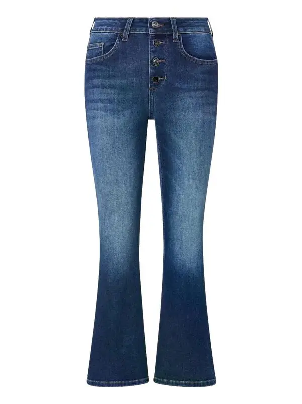 Liu Jo Bootcut Jeans With Jewel Buttons - Blue