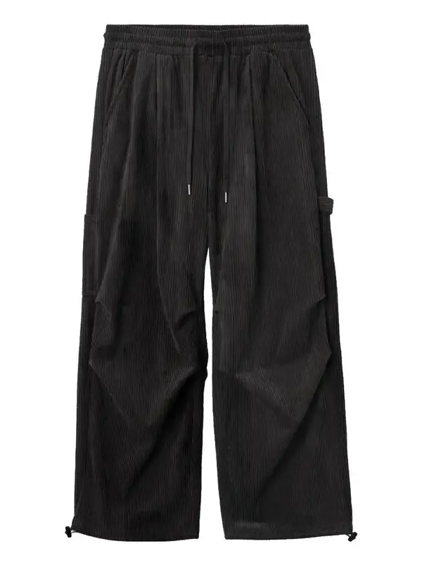 FIVE CM Pleated Corduroy Wide Leg Trousers - Grey