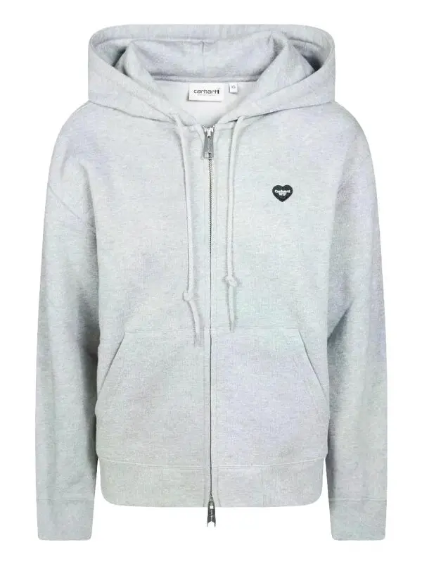 Carhartt Work In Progress Hooded Jacket With Heart Patch - Grey